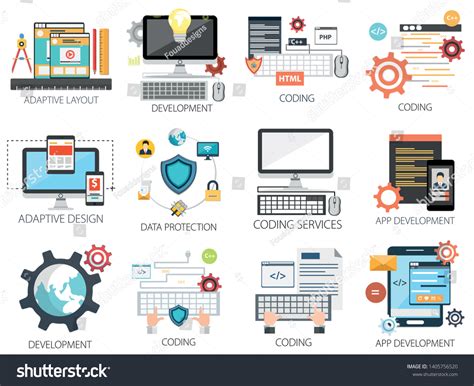 coding app development coding data protection stock vector royalty