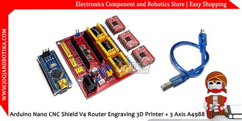 Arduino Nano Cnc Shield V4 Router Engraving 3d Printer 3 Axis A4988 Toko Komponen Elektronik