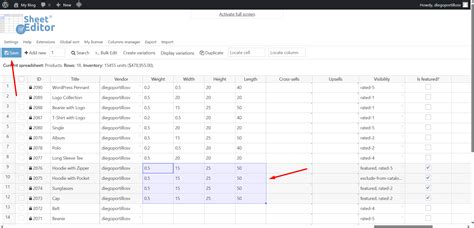 Woocommerce Bulk Edit Product Dimensions Weight Height Length