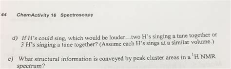 Solved Spectroscopy Part C 1H NMR What Can A H NMR Chegg Com