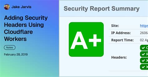 Adding Security Headers Using Cloudflare Workers Jake Jarvis