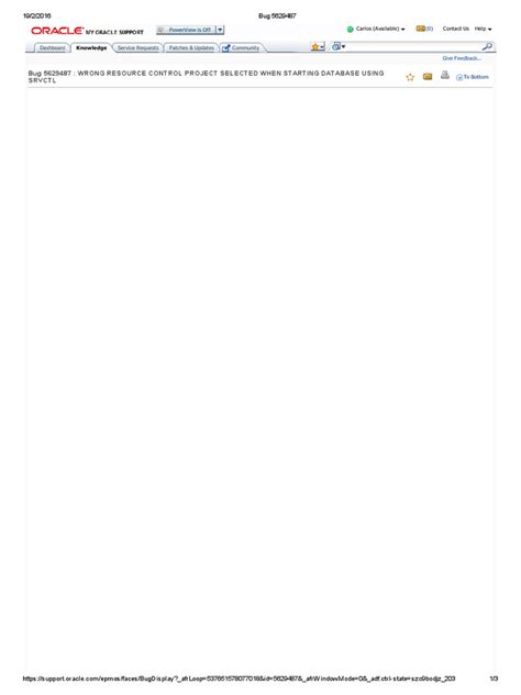 Bug 5629487 Wrong Resource Control Project Selected When Starting