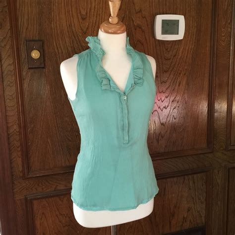 J Crew Tops J Crew Sleeveless Tiffany Blue Blouse Poshmark