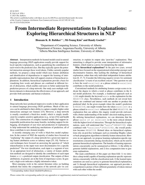 Pdf From Intermediate Representations To Explanations Exploring
