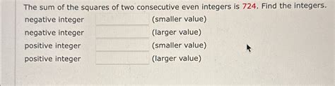 Solved The Sum Of The Squares Of Two Consecutive Even