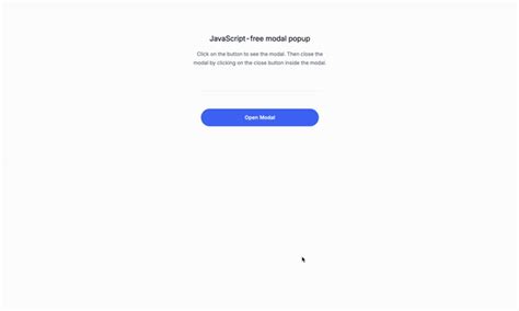create a javascript free modal popup with only tailwind css dev community