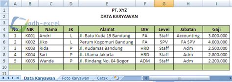 Contoh Data Karyawan Perusahaan Excel 49 Koleksi Gambar