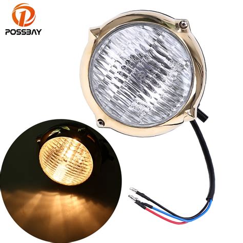 Possbay 5 알루미늄 9mm 볼트 오토바이 헤드 라이트 할리 데이비슨 Dyna 883 용 하이 로우 빔 프론트 라이트