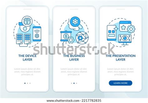 Iot Applications Technologies Blue Onboarding Mobile Stock Vector Royalty Free 2217782835