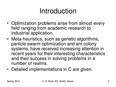Ppt Heuristic Optimization Methods A Tutorial On Meta Heuristics For