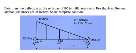 Solved Determine The Deflection At The Midspan Of Bc In