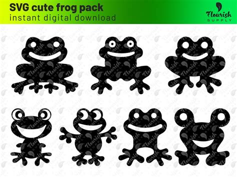 Cute Frog SVG Pack Cut File For Cutting Machines Etsy