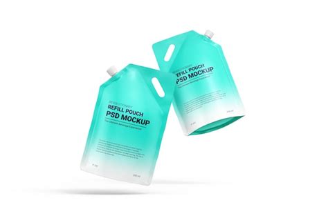 Premium Psd Refil Pouch Bag Label Mockup Customizable Psd Templates