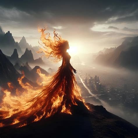 Premium Photo Illustration Of Hestia The Goddess Of Fire In Greek