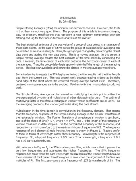 Windowing 2 Pdf Moving Average Telecommunications Engineering