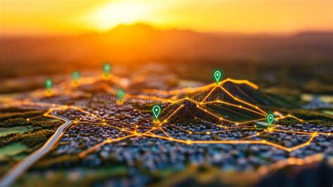 A Digital Map With 3d Terrain And Gis Geodata Layers Highlighting