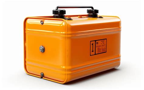 Premium Photo Orange Case With Black Handle On White Background