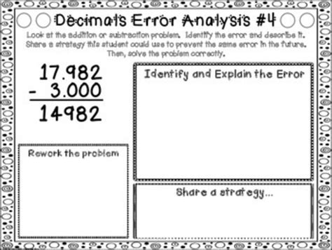 Adding And Subtracting Decimals Error Analysis By Teaching With A