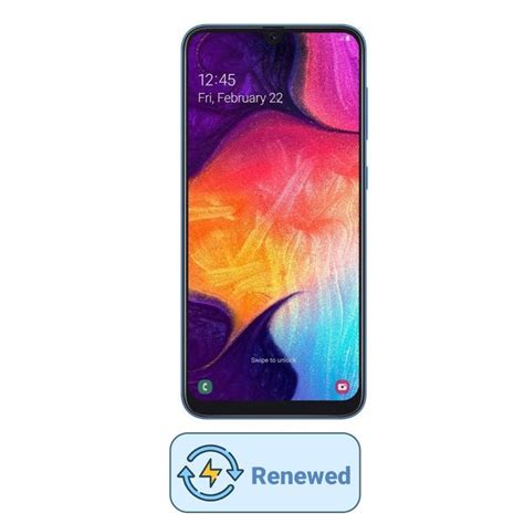 سامسونج جالكسي A50 بشريحتين اتصال، 128 جيجابايت، 4 جيجا رام، شبكة الجيل الرابع ازرق معاد