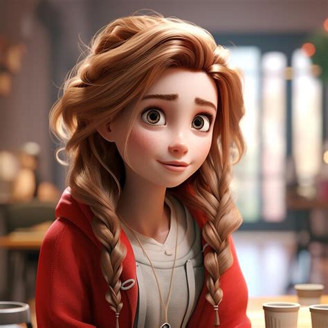 Premium Photo 3d Cartoon Rendering Like Beautiful Girl