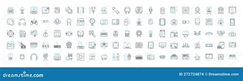 Digital Automation Vector Line Icons Set Digital Automation Robotics