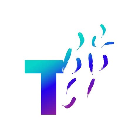 Initial T Freedom Feather 9761136 Vector Art At Vecteezy