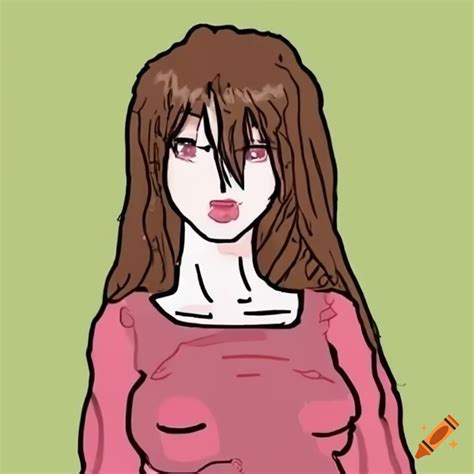 Wojak Meme Art Style Of A Woman With Long Hair On Craiyon