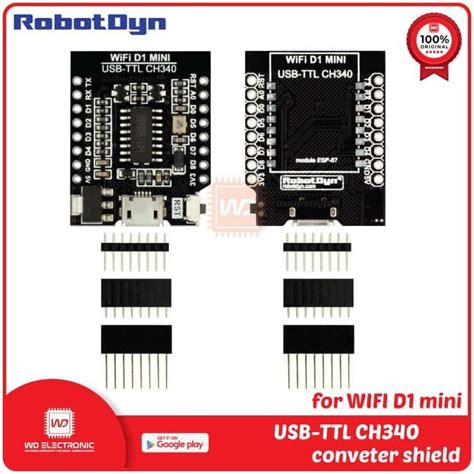 jual robotdyn usb ttl ch340 shield wifi d1 mini usb ttl ch340 wemos d1