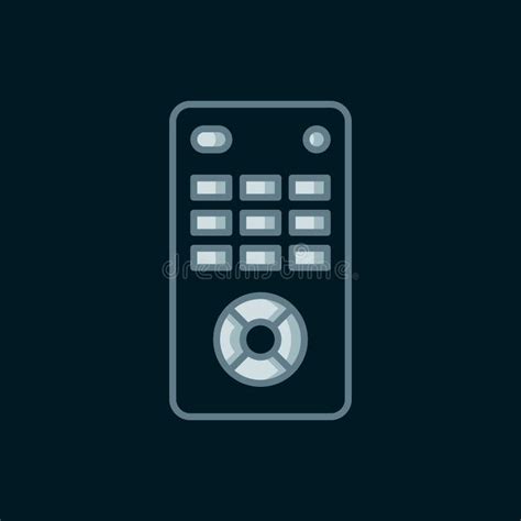 Line Remote Control Icon Isolated On Black Background Flat Filled Outline Style With Shadow