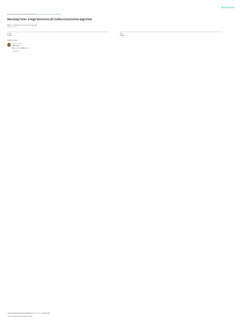 Marching Cubes A High Resolution 3d Surface Constr Pdf