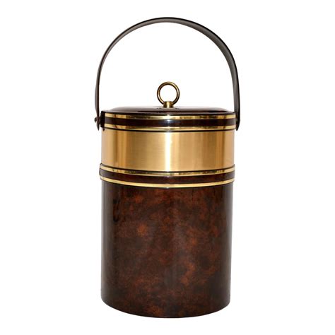 1970s Morgan Bucket Brigade Insulated Brass And Tortoise Pattern Ice Bucket Chairish