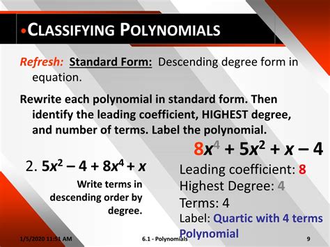 Ppt Mastering Polynomials Degrees Coefficients And Applications
