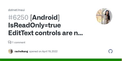 Android Isreadonlytrue Edittext Controls Are Not Focusable · Issue