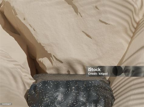 잎 그림자가있는 프리미엄 연단 디스플레이 화장품 또는 미용 제품 프로모션 모형 자연석 계단 받침대 트렌디 한 미니멀리스트 배너 3d 렌더링 일러스트레이션 0명에 대한 스톡