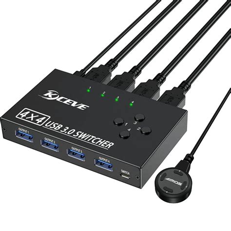 USB 3 0 Switch Selector 4 Port MLEEDA KVM Switcher 4 Computers Sharing 4 USB Devices Shopee