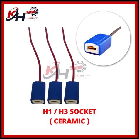 H1 H3 Bulb Led Ceramic Oem Socket Car Headlamp Spotlight Light Lamp Cable Soket Mentol Kereta