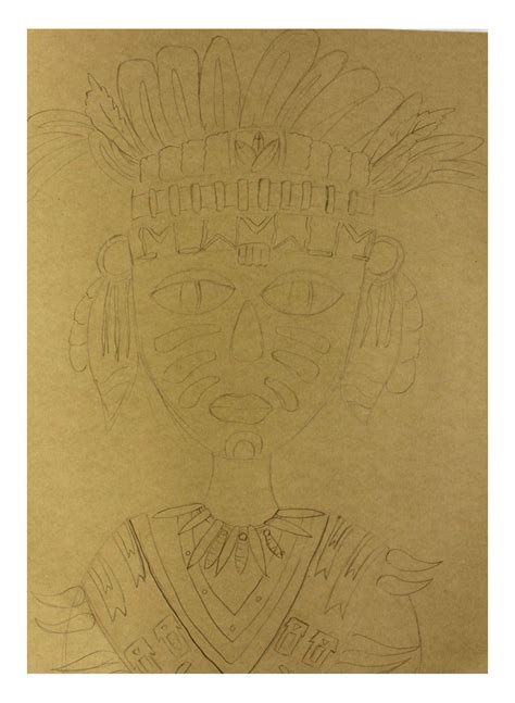 印第安画 印第安人简笔画 大山谷图库