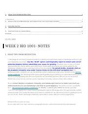 NOTES WEK 2 BIO Docx 1 ESSAY TIPS FROM INSTRUCTOR 1 1 SAFEASSIGN 1