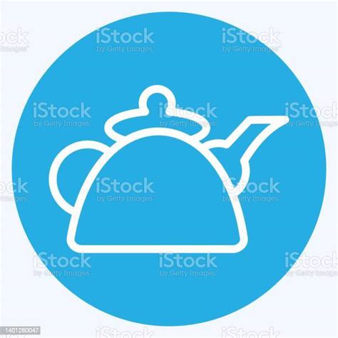 아이콘 주전자 교육 기호에 적합합니다 파란 눈 스타일 편집 가능한 간단한 디자인 디자인 템플릿 벡터 간단한 그림 가정 생활에