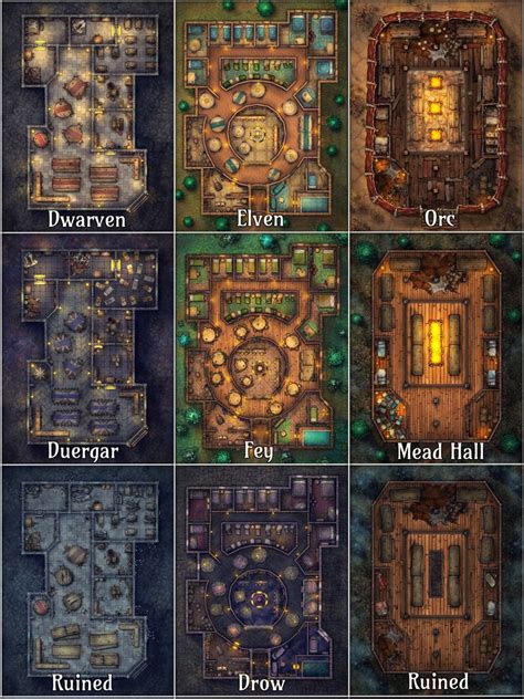 Dwarven Elven And Orc Taverns Free Silver Compass Maps Dnd World