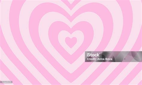 그루비 Y2k 배경 동심원 심장의 터널 로맨틱한 귀여운 일러스트레이션 트렌디 한 소녀 디자인 하트패에 대한 스톡 벡터 아트 및 기타 이미지 Istock