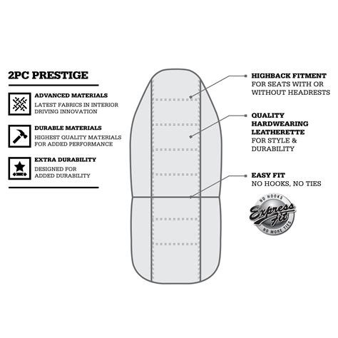 Genuine Dickies 2 Piece Prestige Vegan Leather Car Seat Covers Black 806474