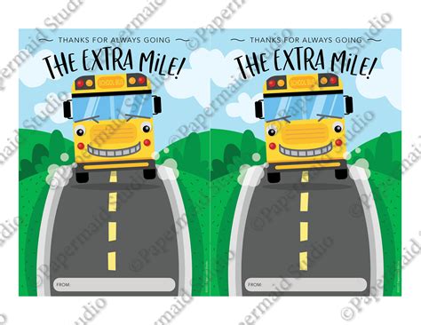 Printable Bus Driver Thank You Card Bus Driver T Card Holder Bus