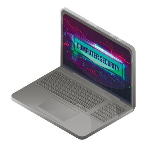 Laptop Computer Security Icon Isometric Style 15200560 Vector Art At Vecteezy