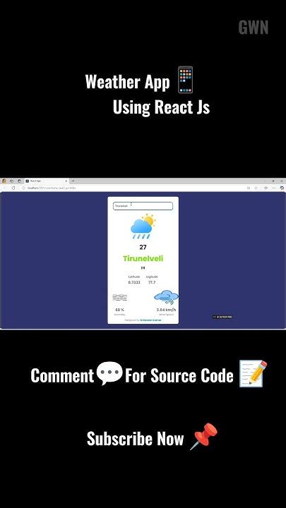 Build A Weather App 🌥️using React Js♥️reactjs Programming Shorts Webdevelopment Weatherapp