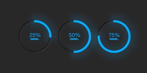 Premium Vector Loading Bar Circular Neumorphic Indicator Blue Light