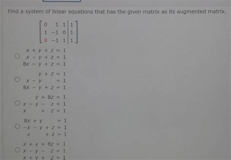 [answered] Find A System Of Linear Equations That Has The Given Matrix Kunduz