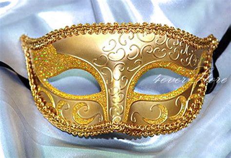 New Years Party Mask Gold Masquerade Mask With Venetian Art