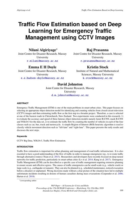 Pdf Traffic Flow Estimation Based On Deep Learning For Emergency Traffic Management Using Cctv
