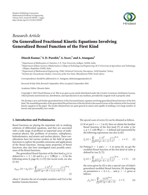 Pdf On Generalized Fractional Kinetic Equations Involving Generalized